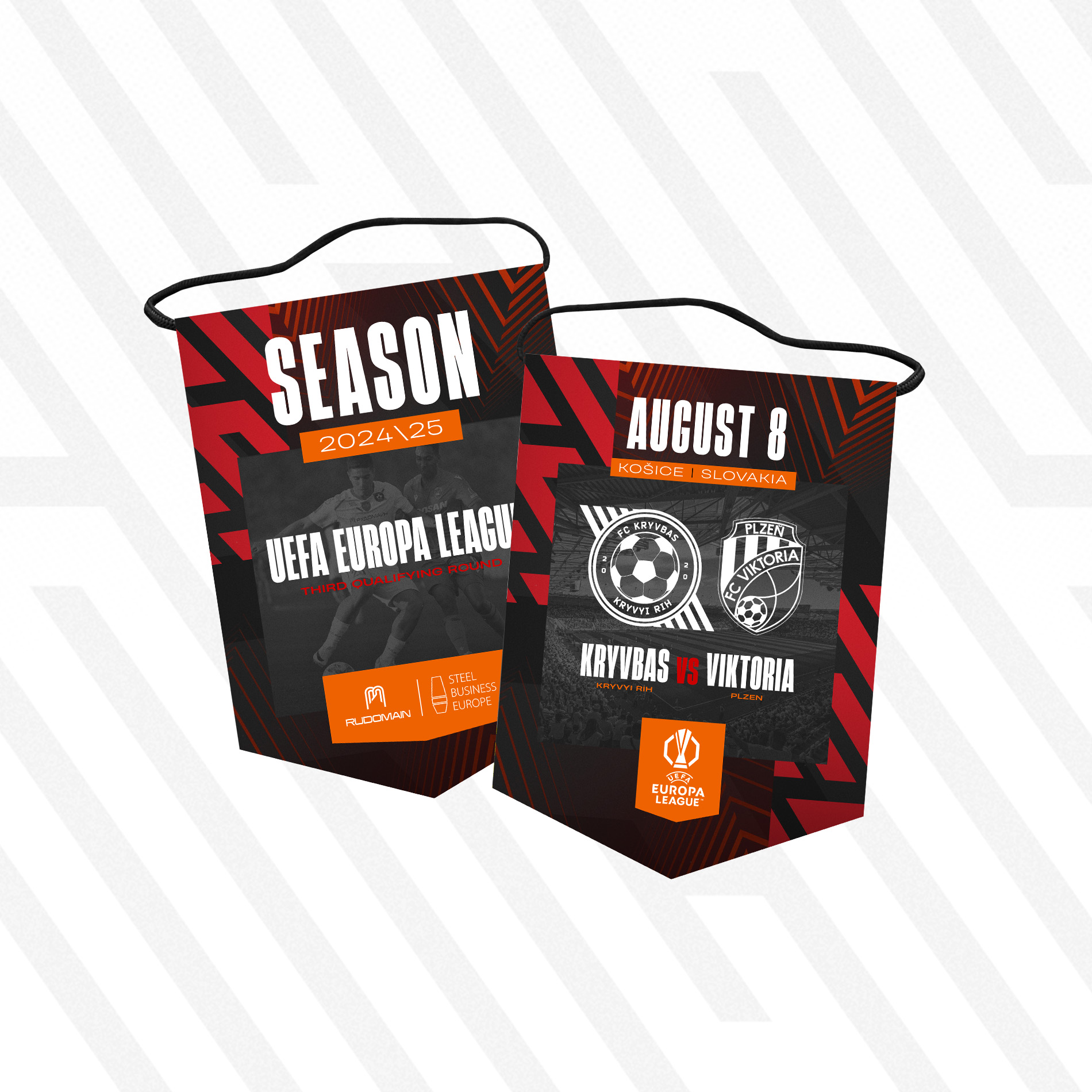 Вимпел матчевий FC KRYVBAS - FC VIKTORIA - фан шоп ФК Кривбас